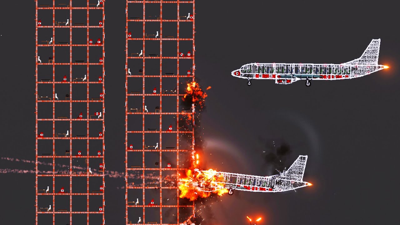 Plane Crashes Into Buildings | People Playground - YouTube