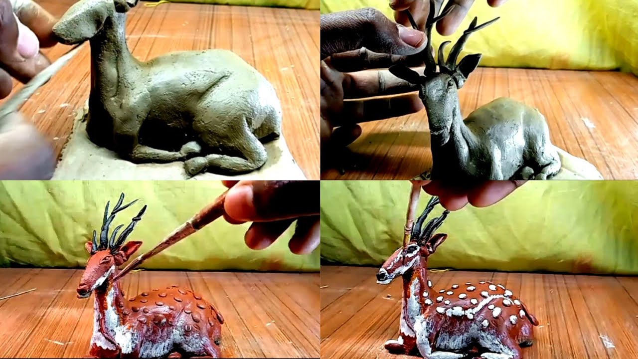 How to make deer with clay|| kise banaya mitti ki deer ||🦌🦌🦌🦌 - YouTube