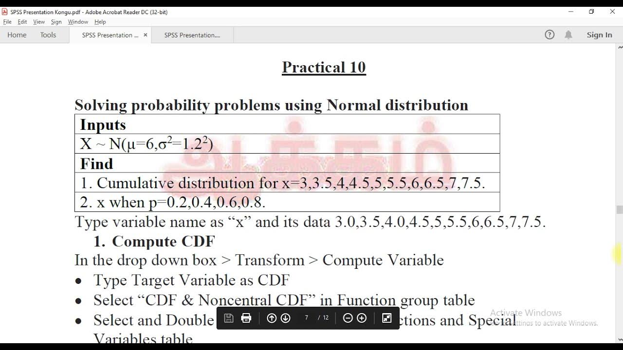 Solving probability problems using Normal distribution | SPSS | Pratical 10 - YouTube