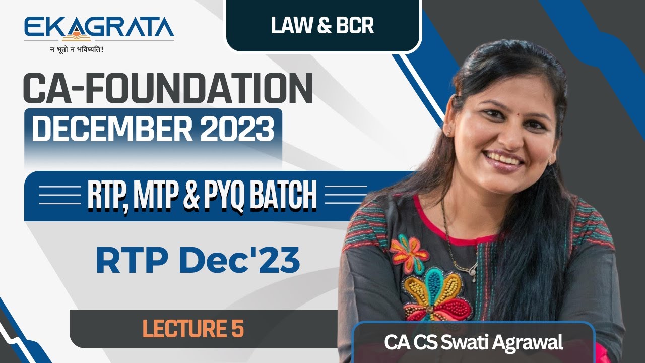 CA Foundation Dec'23 | RTP, MTP & PYQ Batch | RTP Dec'23 | Lecture 5 ...