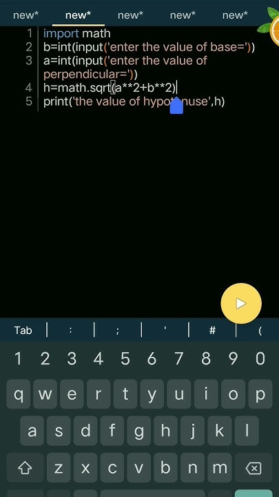 FINDING HYPOTENUSE EASILY IN PYTHON PROGRAMME - YouTube
