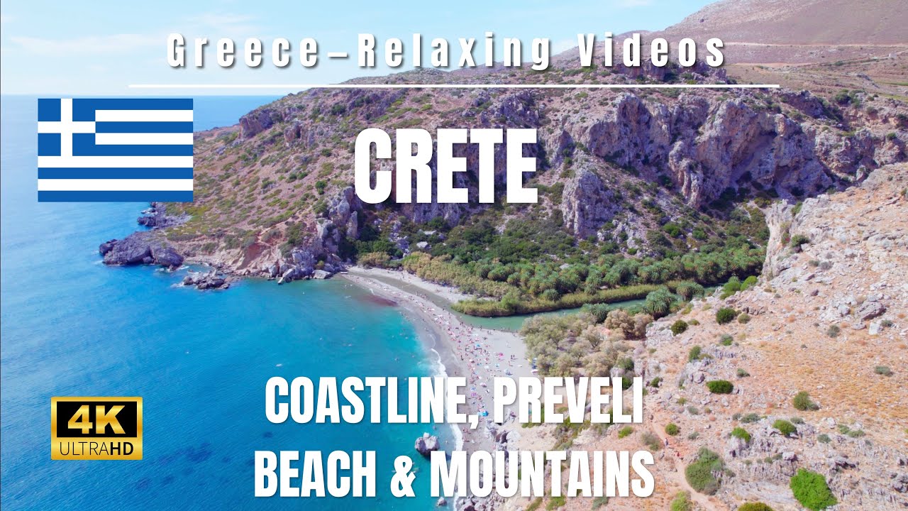 4K Beautiful Drone Footage 🇬🇷 Relaxing Videos Greece: Crete, Preveli ...