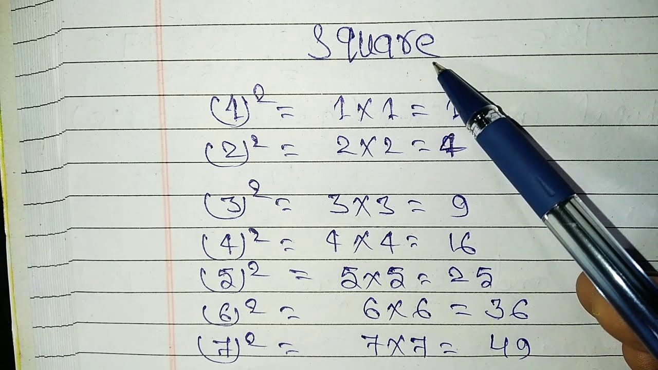 Square number 1 to 10 - YouTube