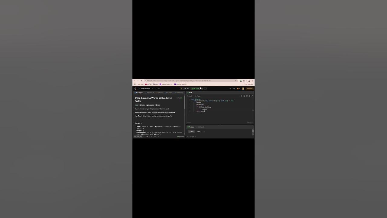 2185. Counting words with given prefix. Leetcode problem #python #dsa #coding #leetcode #strings ...