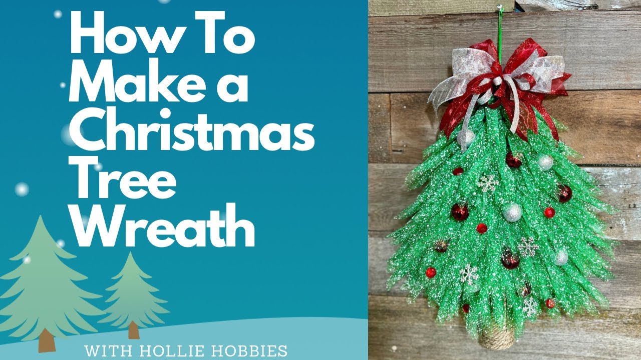 Christmas Tree Wreath Tutorial/ Dollar Tree Christmas Tree Wreath/ DIY ...