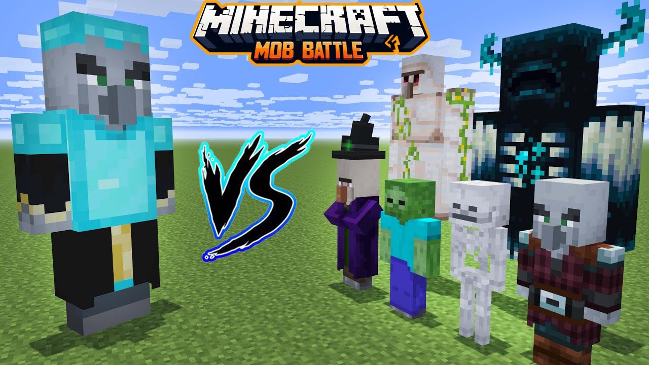 EVOKER WITH DIAMOND ARMOR vs All Minecraft Mobs in minecraft battle ...