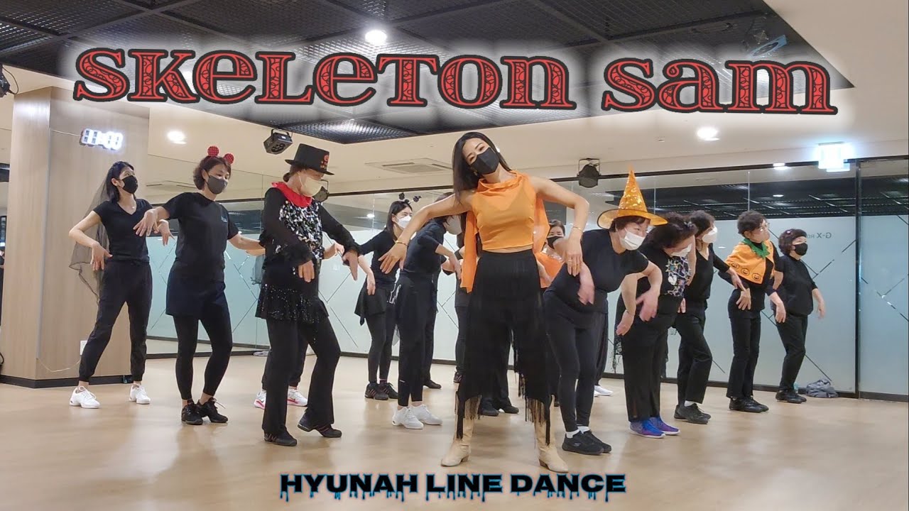 Skeleton Sam Line Dance Demo 초중급 라인댄스 데모영상 #KSLDA #킨텍스원시티 #교육위원이현아 #현아라인댄스 - YouTube