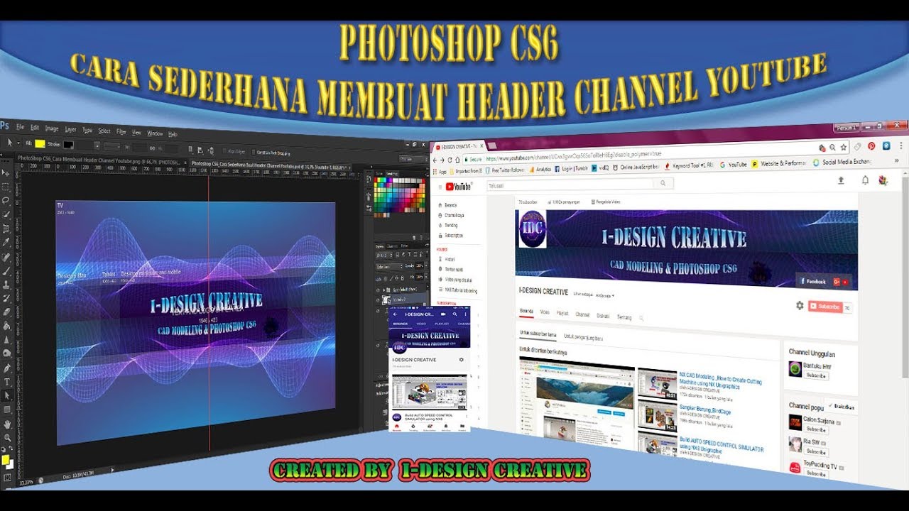 Tutorial Photoshop Cara Membuat Header Template Channel Youtube - YouTube