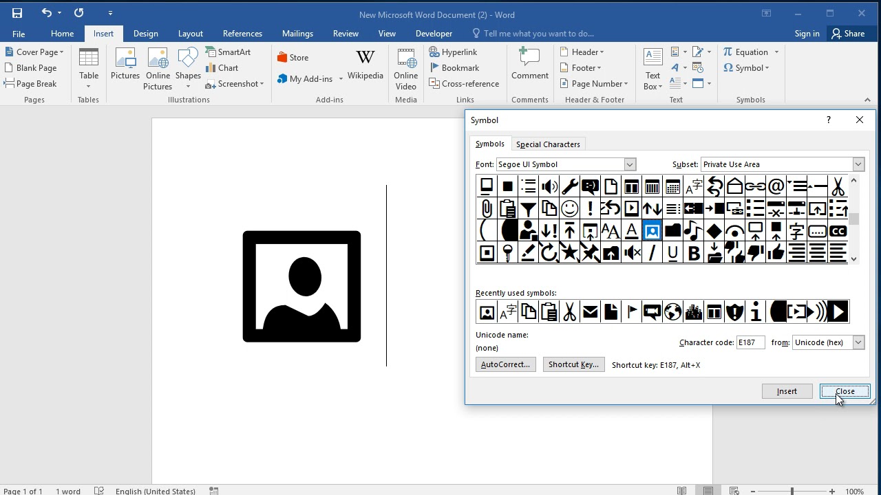 How to insert picture symbol in word - YouTube