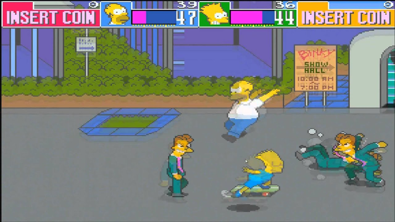 Let's Play Simpsons Arcade Bart and Homer Co-Op without Commentary Part ...