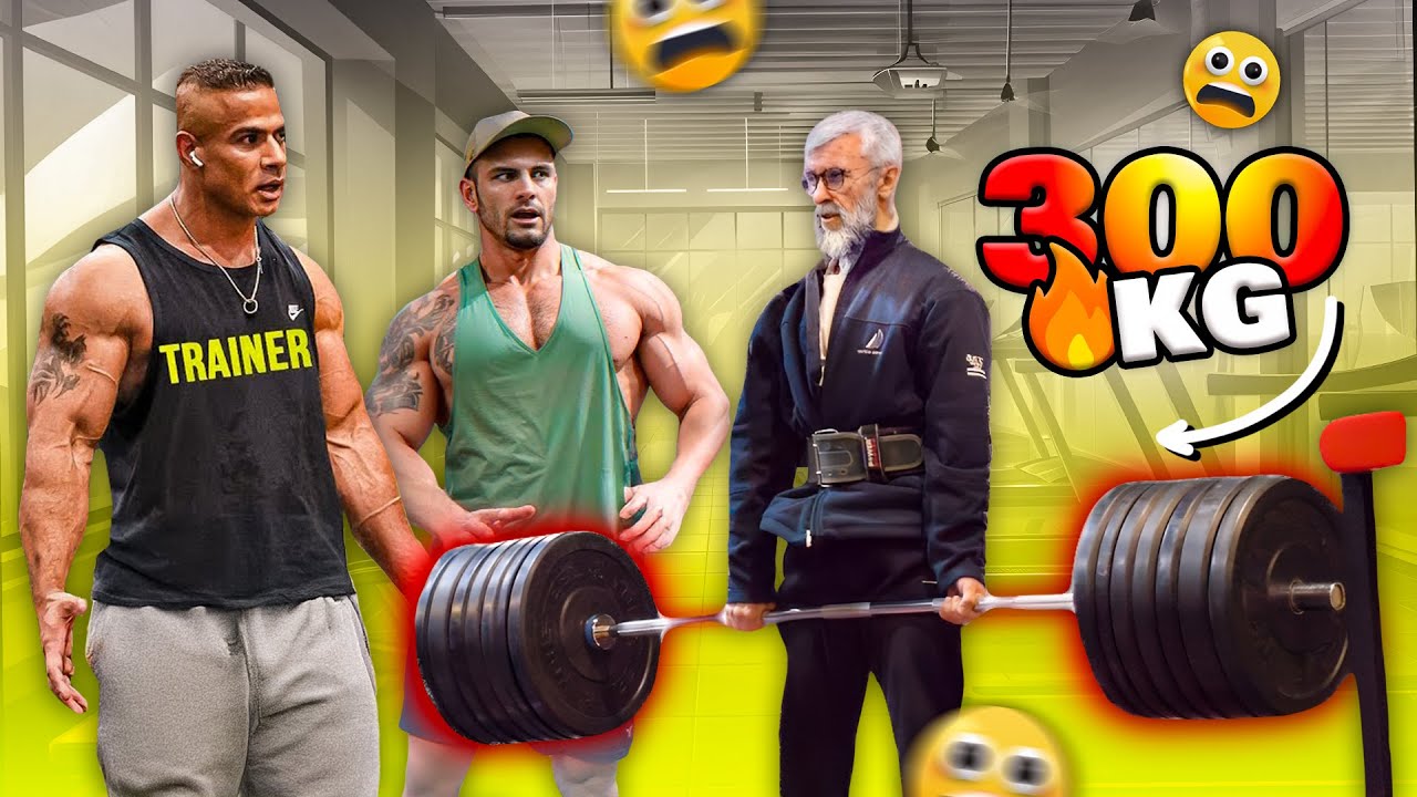 OLD Man Anatoly Uses Fake Weights to Prank Strongman in Squat ...