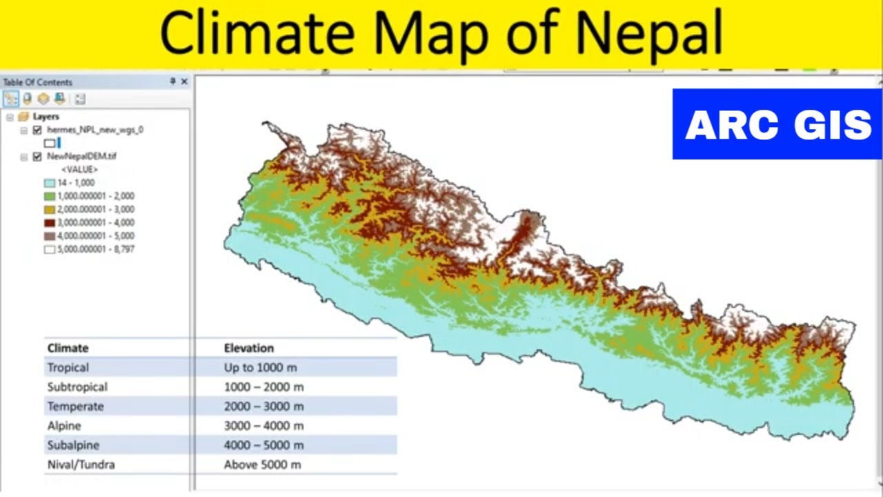[ARC GIS] Creating a Climate Map of Nepal in ArcGIS: Step-by-Step Guide ...
