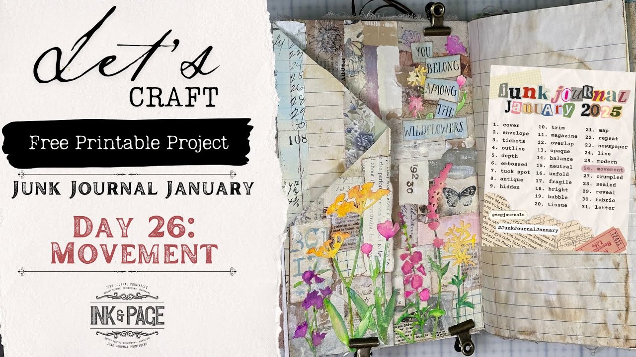Junk Journal January 2025 | Day 26: Movement | Ink and Page | Free ...