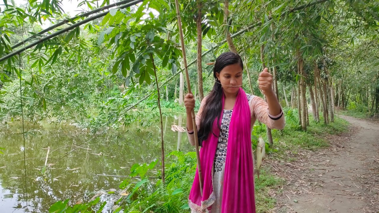 Wow! Best Hook Fishing Video 😳 Beautiful Girl Fishing with Hook 😲 ...