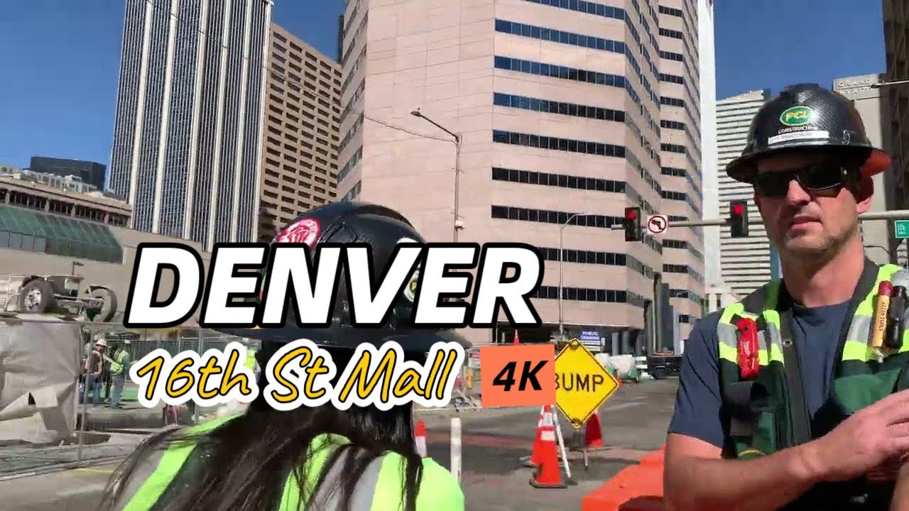 Denver Downtown, 16th Street Mall Walking Tour 4K , Colorado, USA City ...