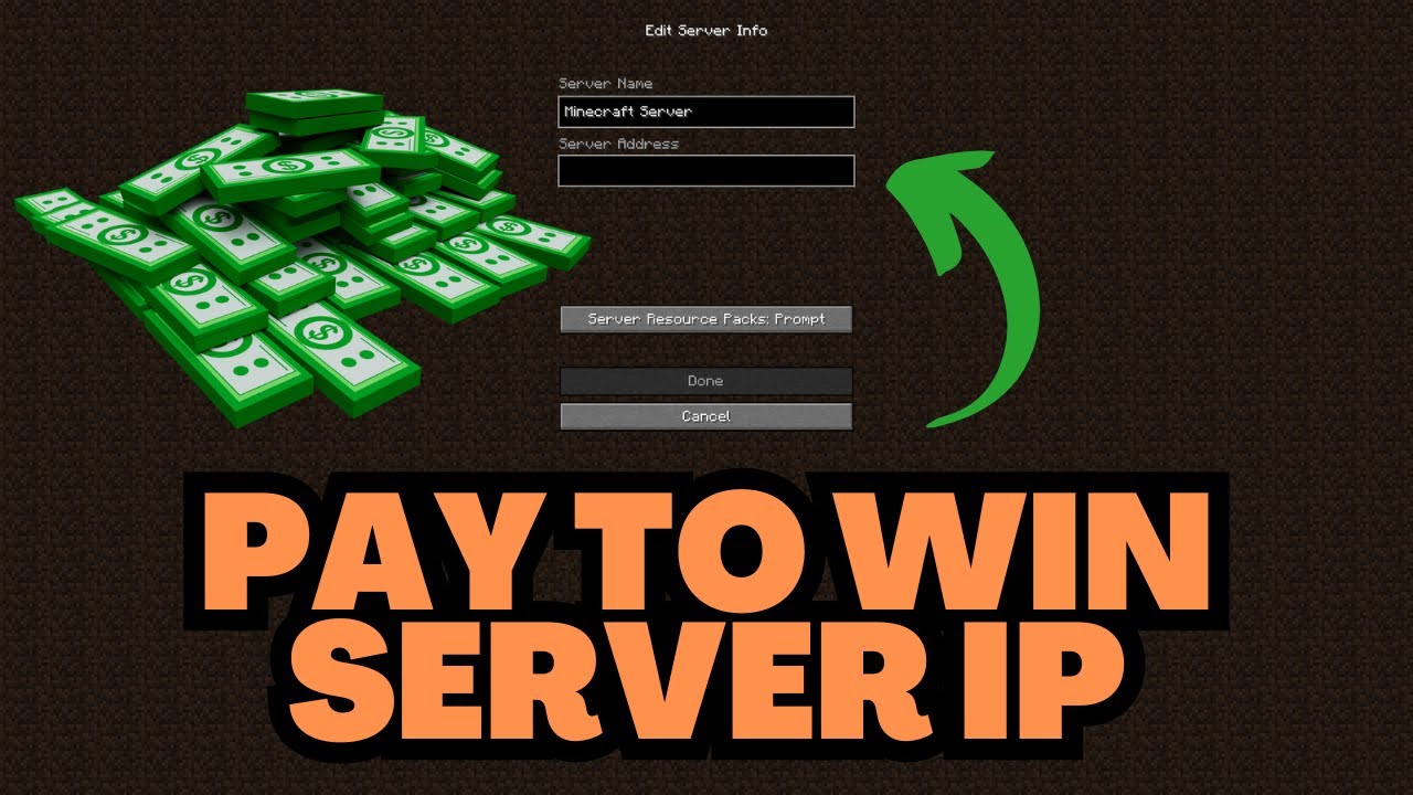 Pay to Win Minecraft Server IP Address - YouTube