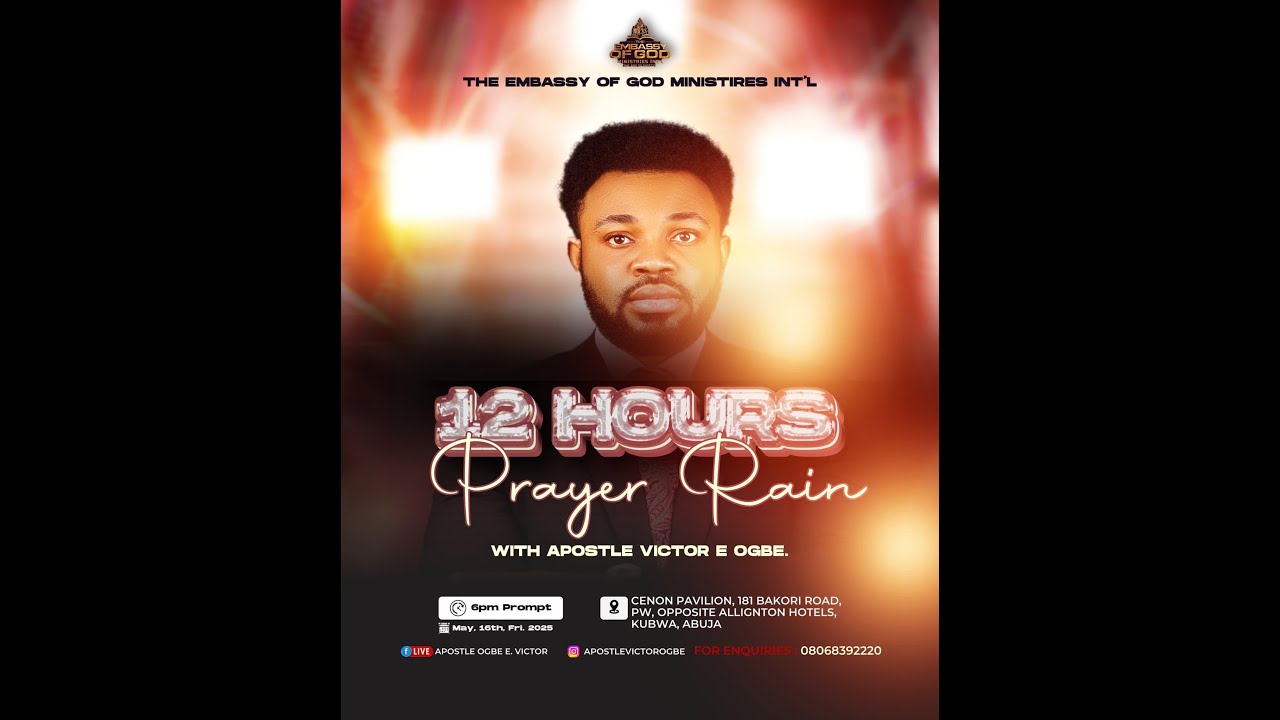 LIVE || 12 HOURS PRAYER RAIN || 16TH MAY || APOSTLE VICTOR OGBE - YouTube