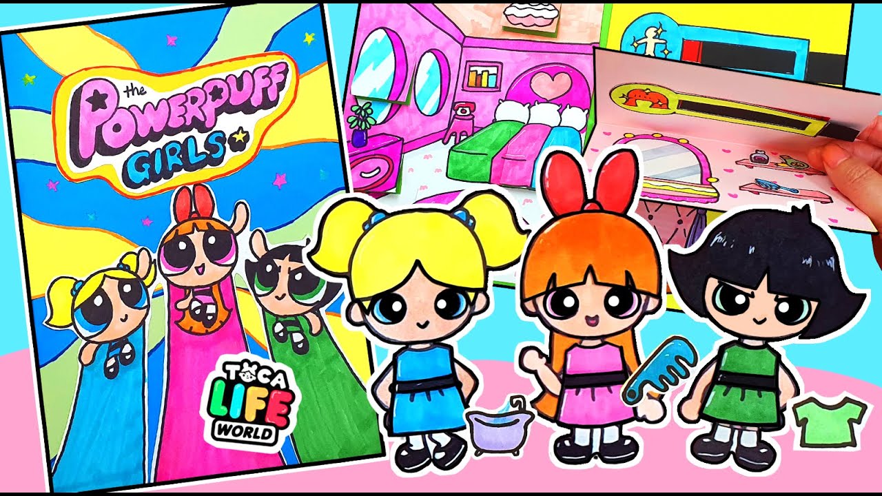 The Powerpuff Girls in Toca World Paper Game Book Toca Boca Paper ...