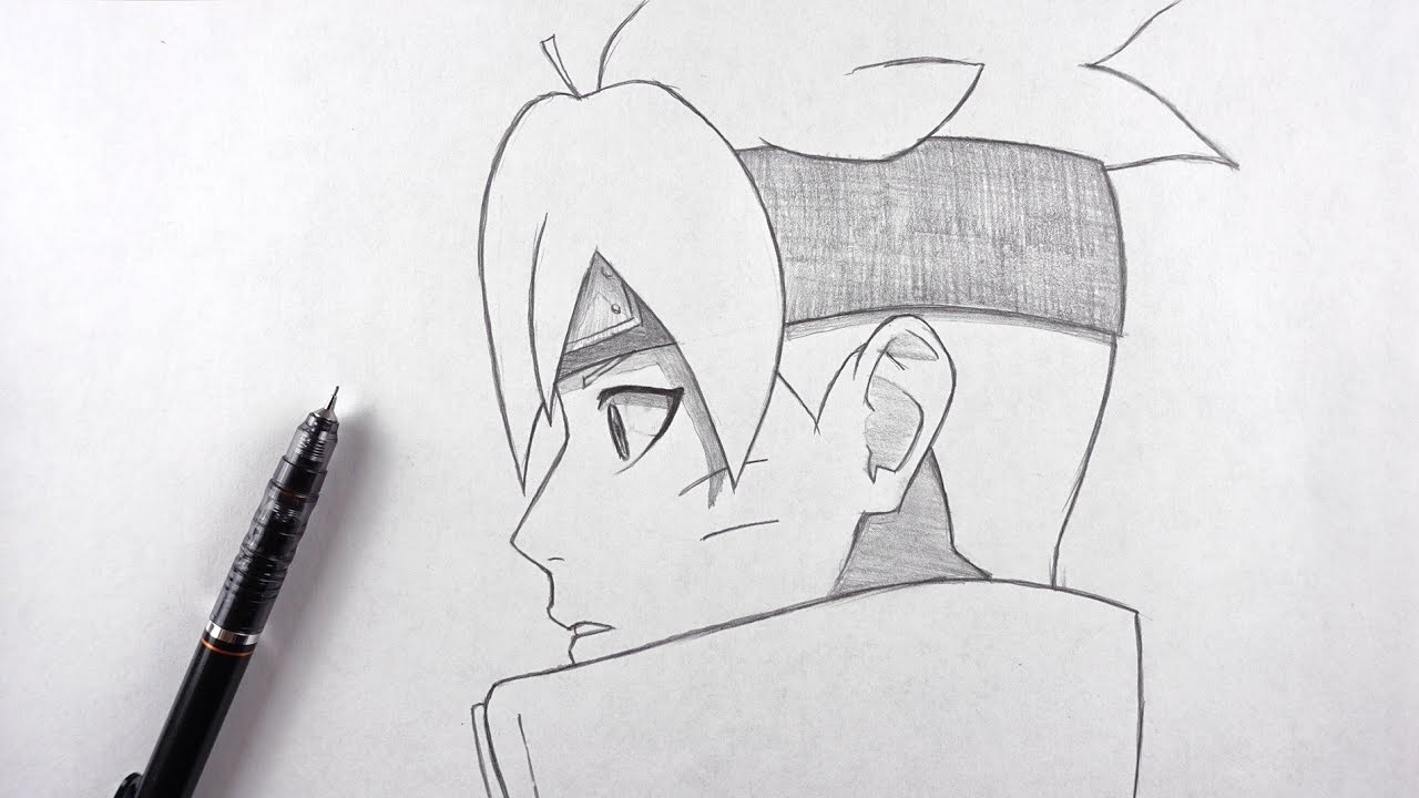 How to Draw Boruto(side view)| anime drawing step by step - YouTube