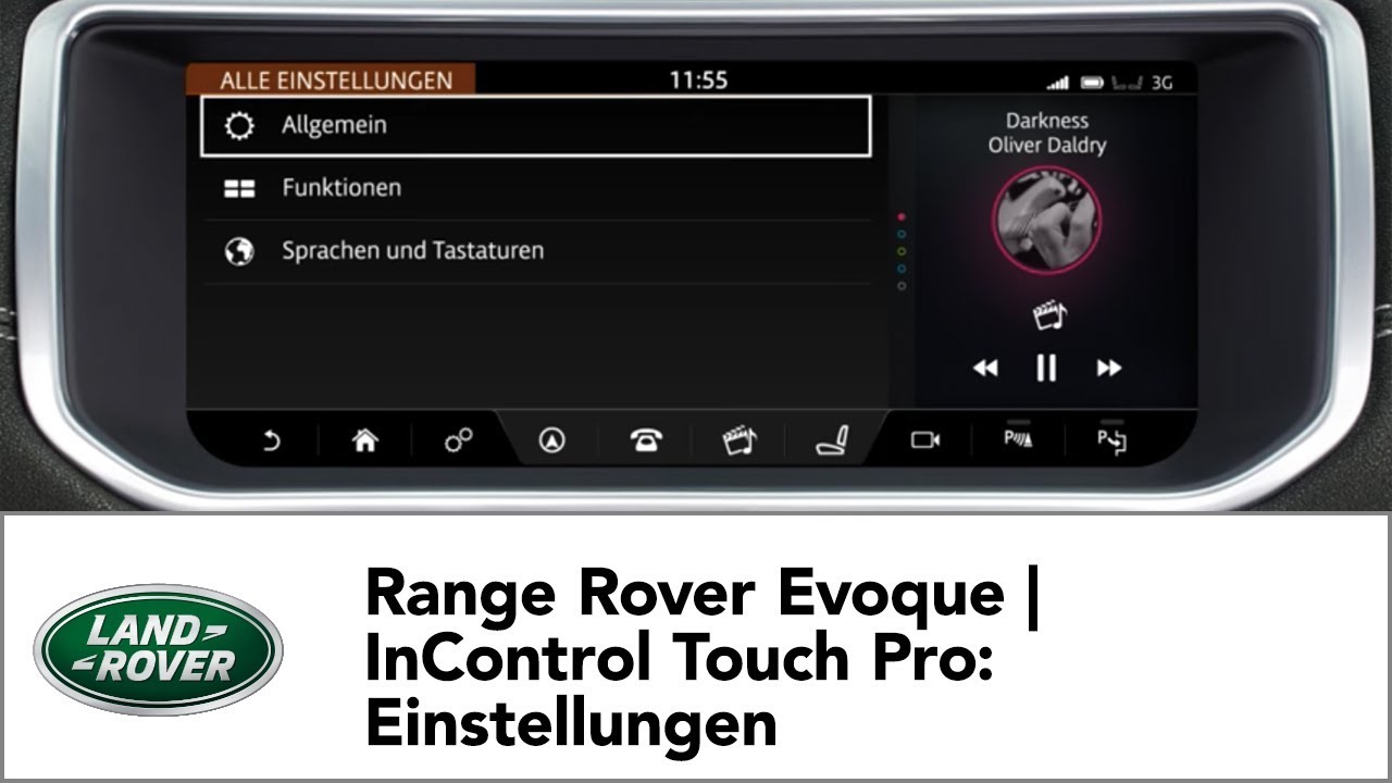 Range Rover Evoque | InControl Touch Pro: Einstellungen - YouTube