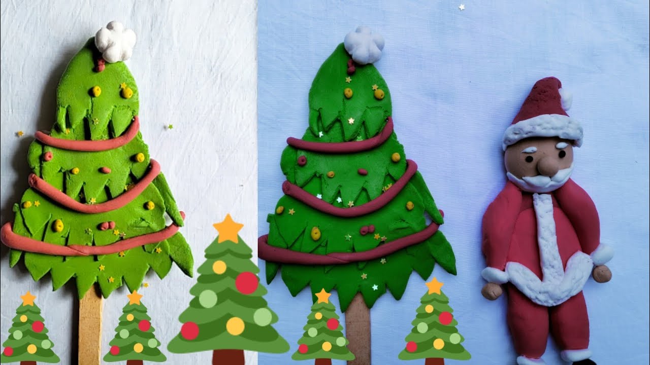 Santa Claus Making With Clay।। Easy Santa Claus Clay Art।।Santa Claus ...