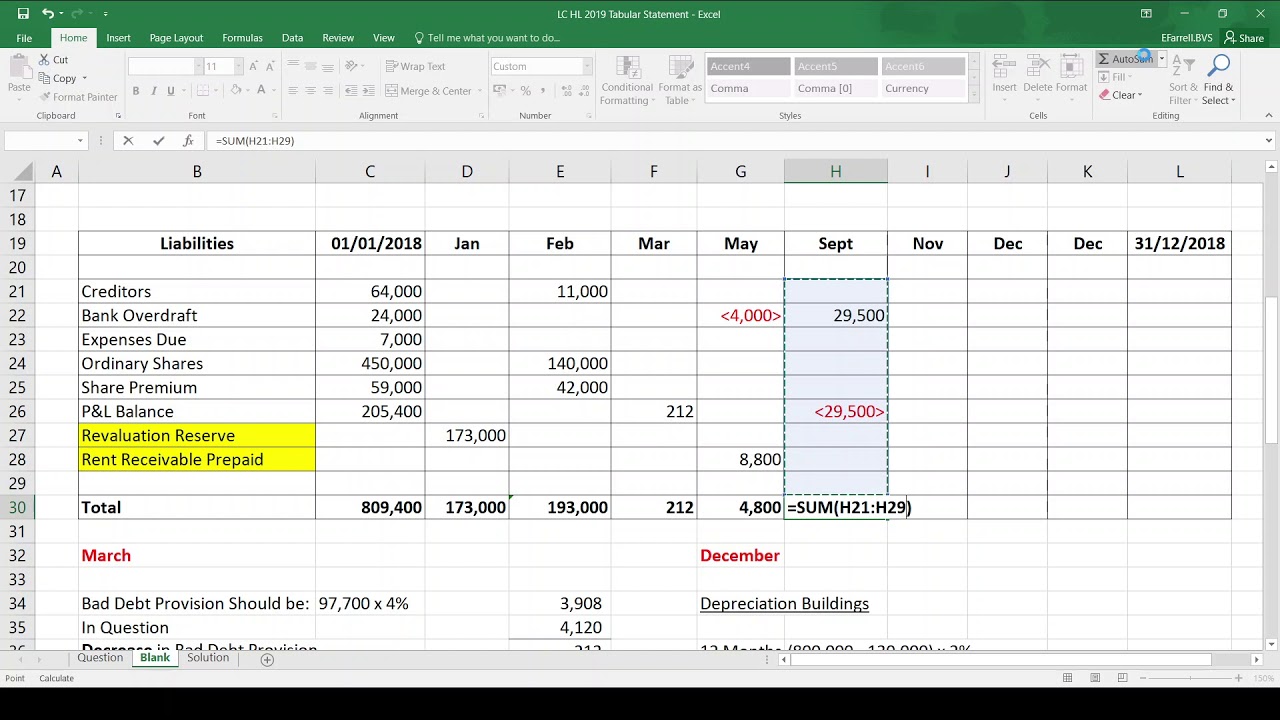 Tabular Statement - 2019 Leaving Cert Higher Level - YouTube