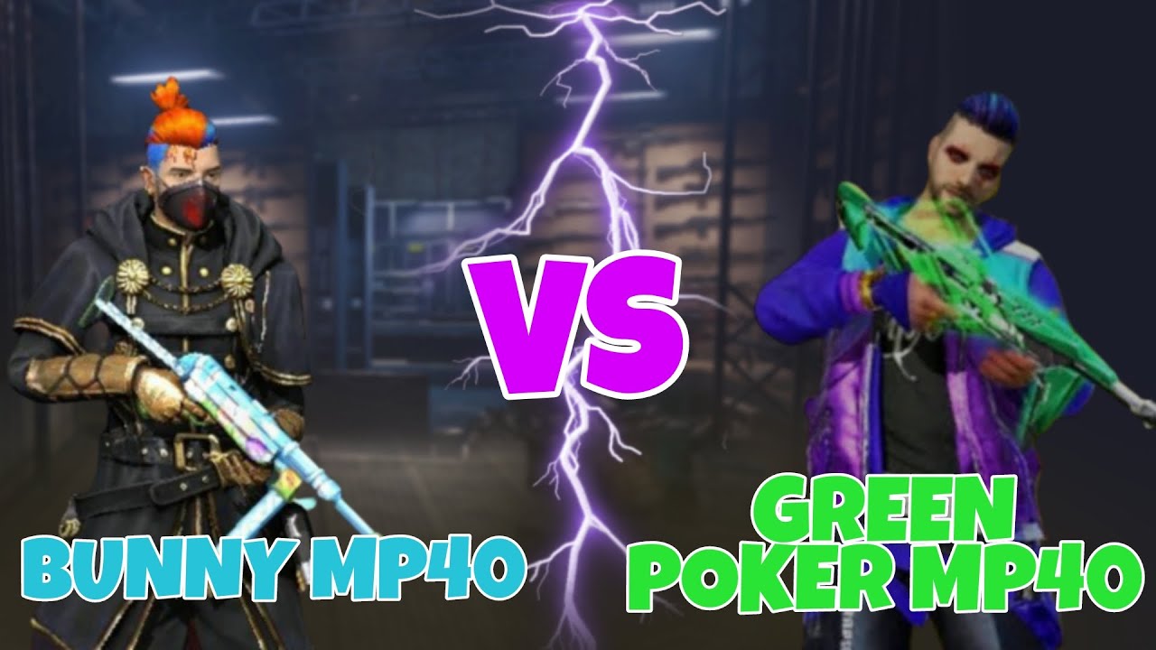 Bunny mp40 vs Green poker mp40 // GUN attributes check By NAVDEEP FF ...