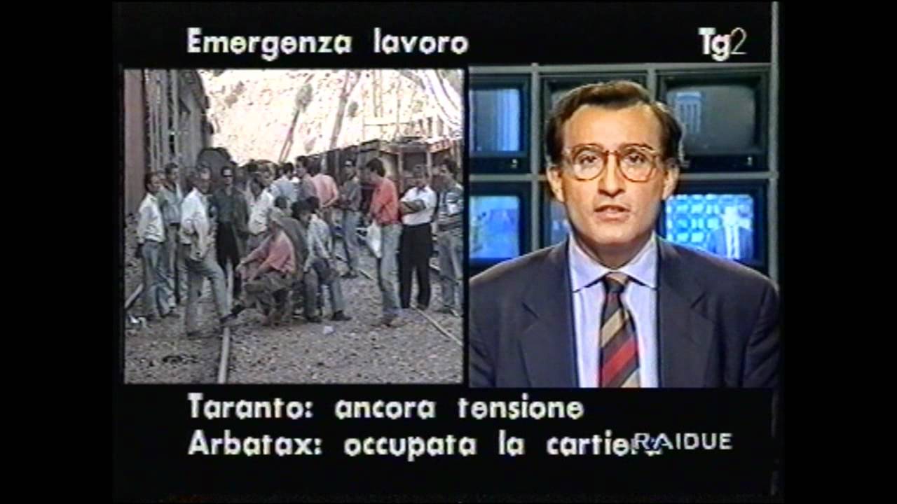 Sigla iniziale e titoli del Tg 2 ore 19,45 di lunedì 20 settembre 1993 ...
