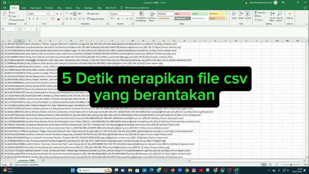 5 Detik Merapikan file csv yang berantakan 💯 - YouTube