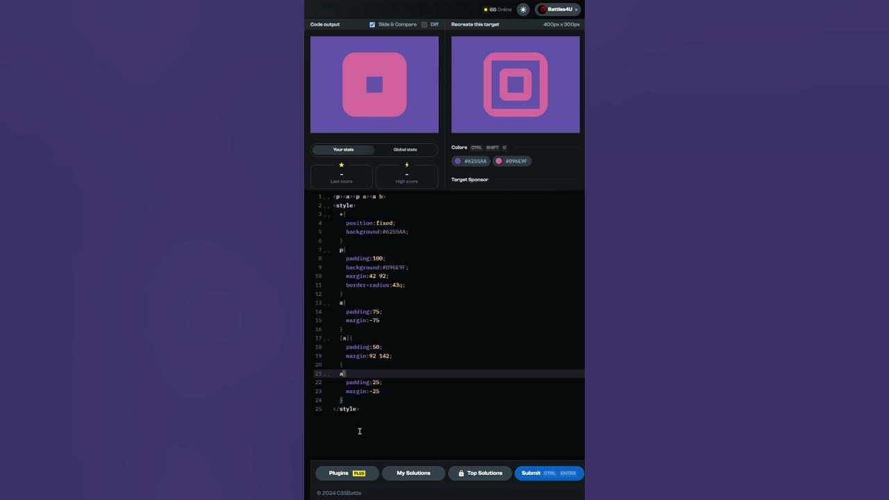 29/10/2024 - CSS battle - Daily Challenge - 100% Match #css #html #cssbattle #shorts #battles4u ...