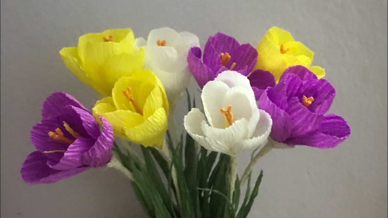 Bella’s Craft/ How to make Saffron flowers by crepe paper/Hướng dẫn làm ...