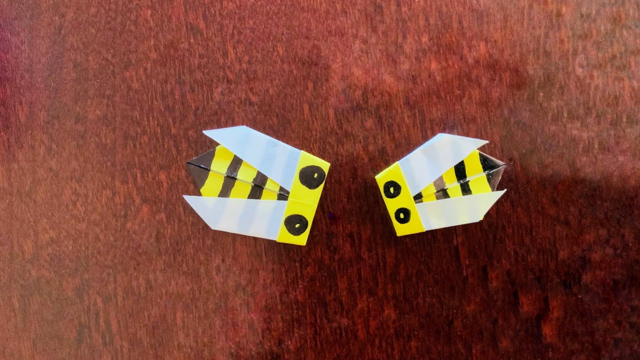 Origami Bumblebee 怎麼折紙小蜜蜂 How to make a paper bumblebee - YouTube