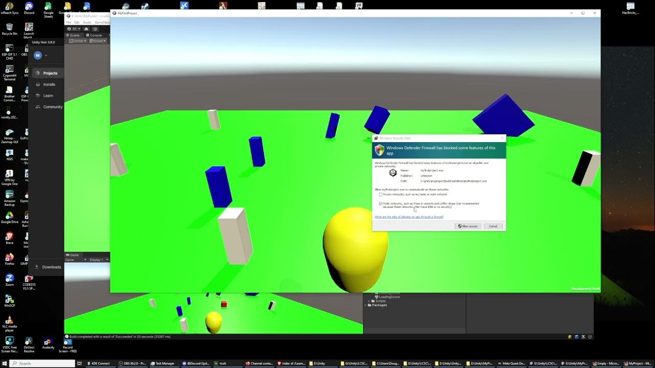 Class: Learning Unity. Lesson 01 Part 8 of 8 - Build and Run - YouTube
