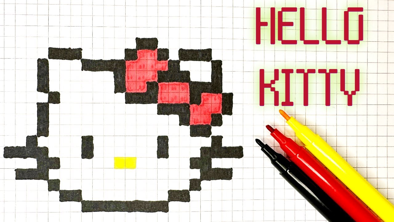 How To Draw Hello Kitty - Handmade Pixel Art #pixelart - YouTube