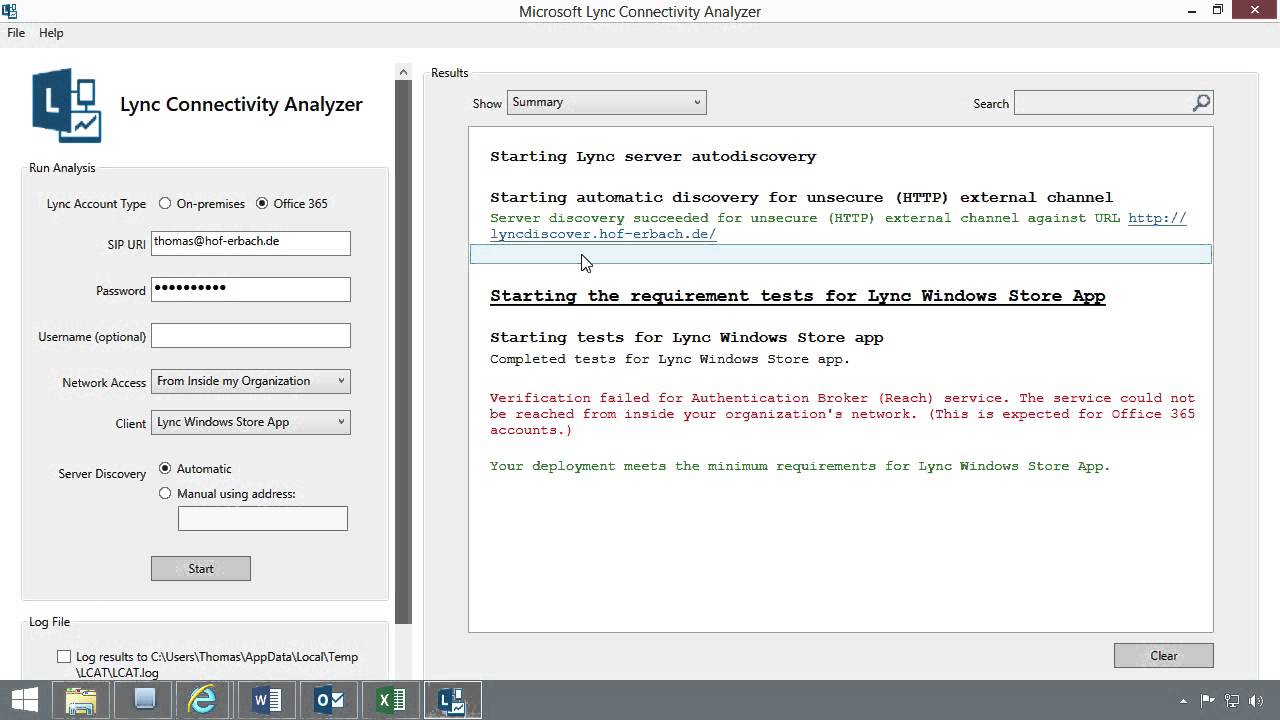 Office 365 Tutorial: Microsoft Lync Connectivity Analyzer |video2brain ...