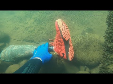 Divers return prosthetic leg to man who lost it in American River - YouTube