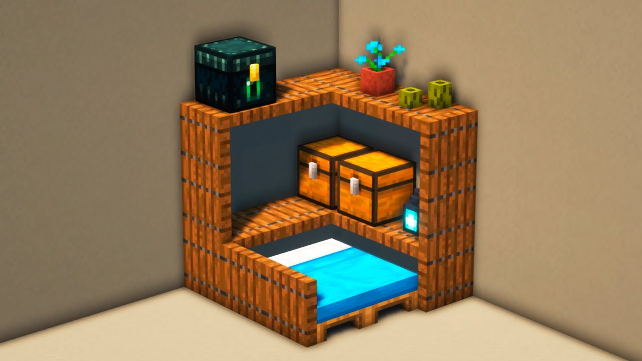 Corner Bed In Minecraft - YouTube