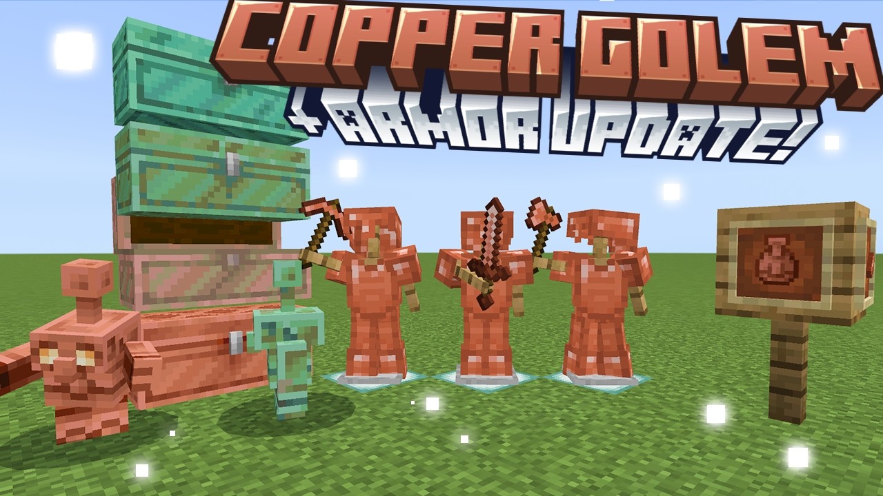 COPPER GOLEM, COPPER CHESTS, ARMOR & TOOLS Added to Minecraft - YouTube