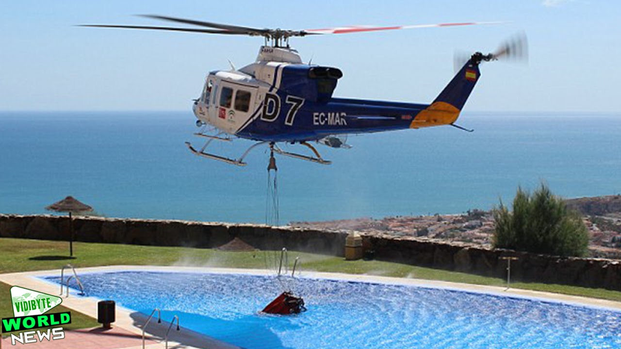Helicopter Pilot Took Water From Pool to Save Villa from Costa Del Sol ...