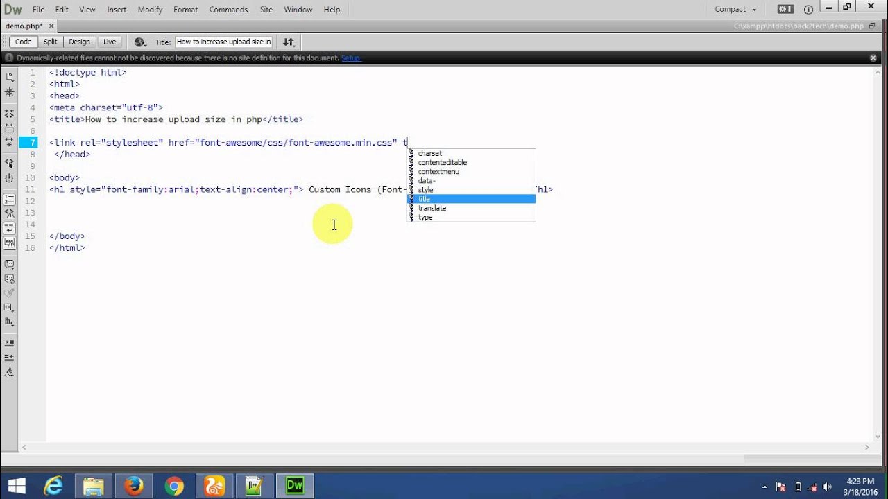 How To Use Icon In Htmlphp Font Awesome Tutorial English Youtube