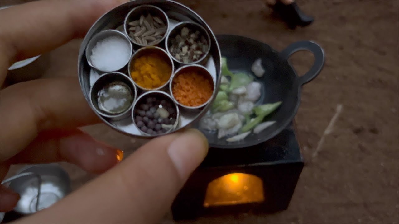 Miniature String Beans Curry🔥| Cooking Real Tiny Food For Barbie Doll ...
