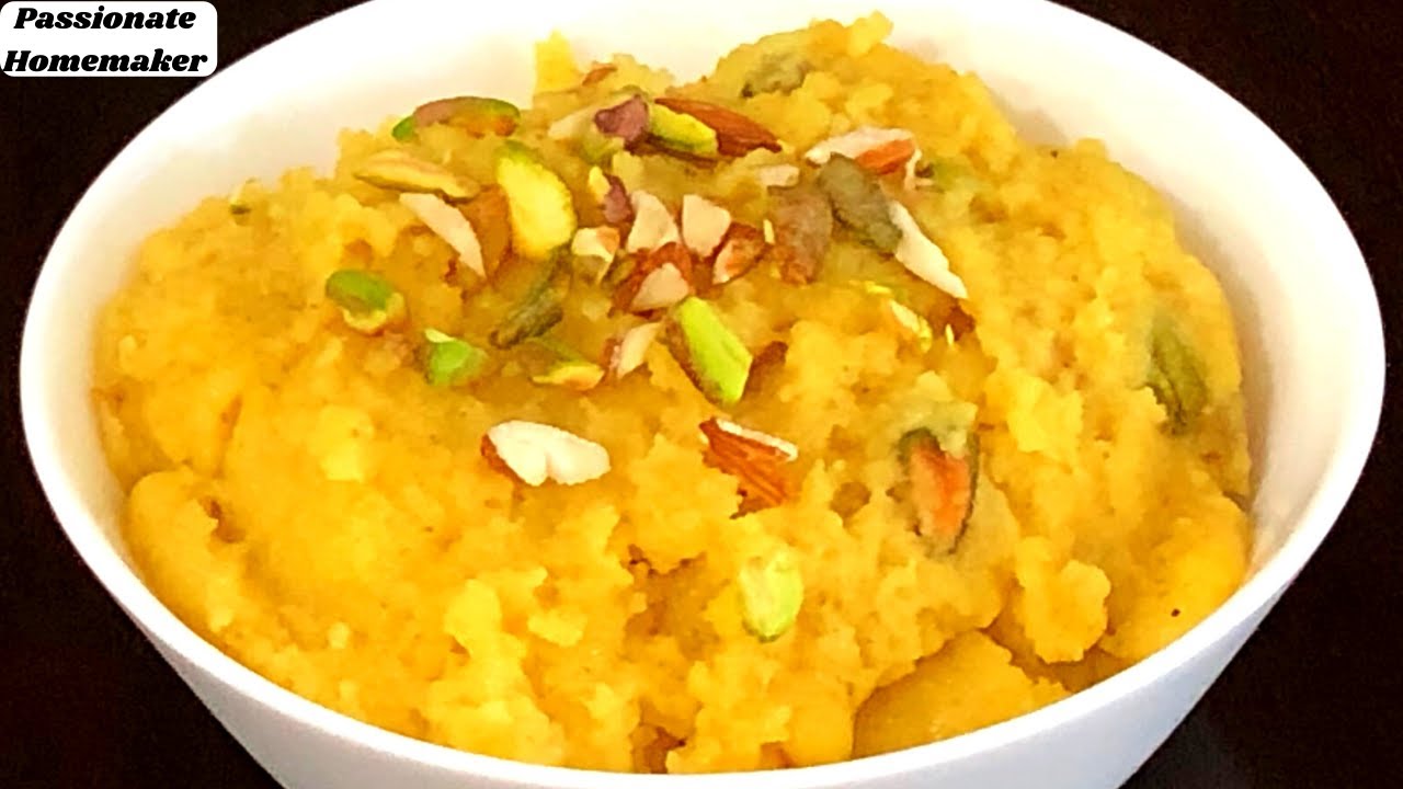 Suji Badam Ka Halwa - Badam Rava kesari Recipe - Semolina Almond ...