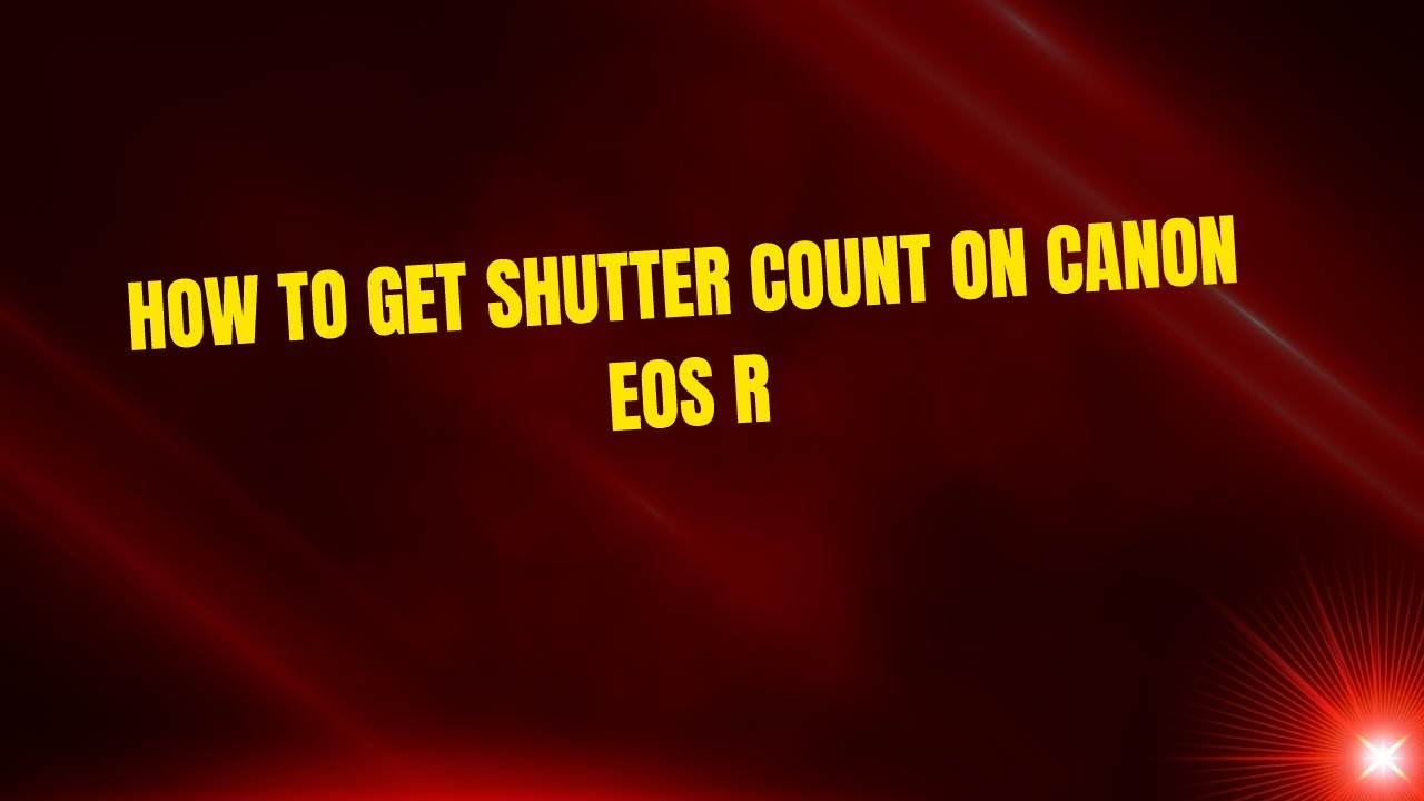 How to Get Shutter Count on Canon EOS R - YouTube