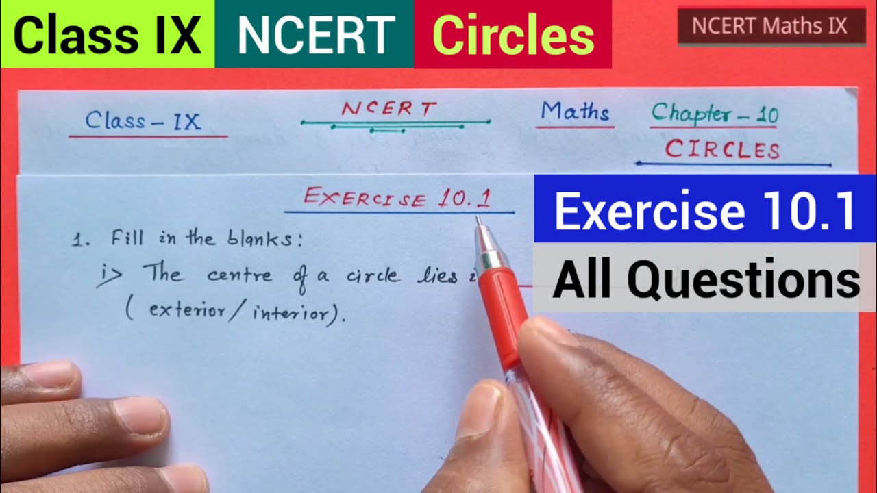 NCERT maths class 9 Exercise 10.1 all questions - YouTube