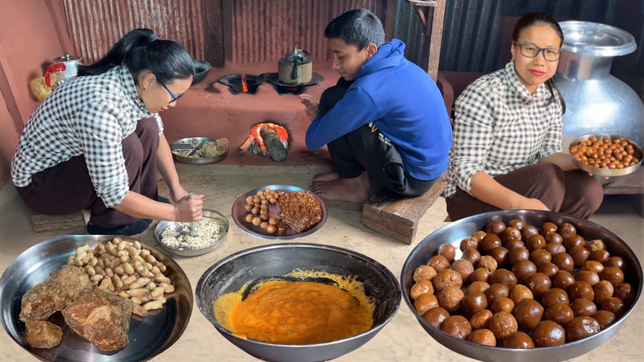 Nepali Famous Traditional Sweet Lalpathar Recipe Cooking & Making in ...