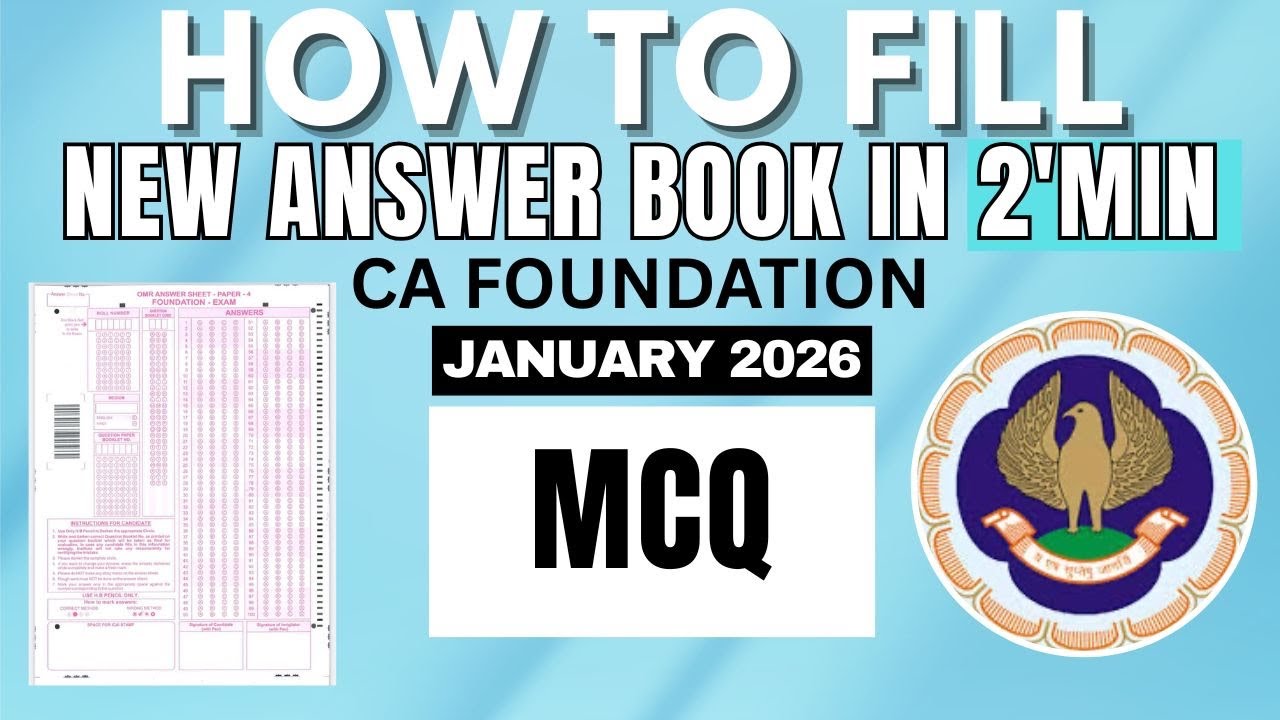 live Demo :- How to Fill OMR Answer sheet CA Foundation January 2026 ...