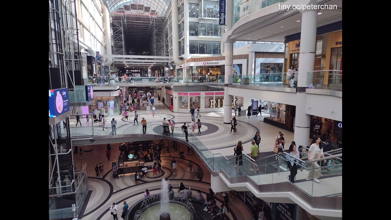 帶你看多倫多市中心 Eaton Centre 購物中心 ( 伊頓中心 ) - YouTube