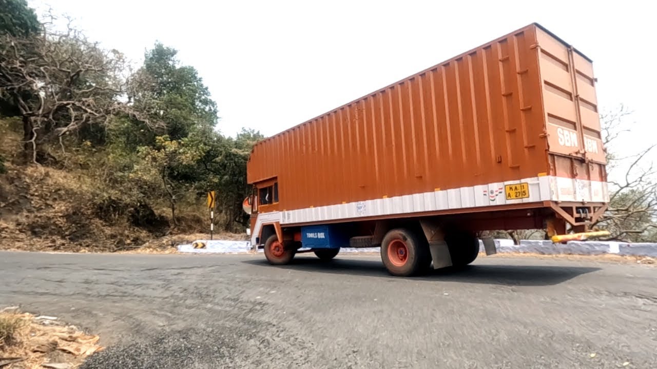 Load Lorry And Container Lorrys Turning Dhimbam Hairpin Bend Driving ...