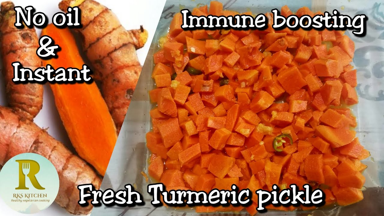 Immune boosting Instant Fresh Turmeric Pickle| No oil Raw turmeric ...