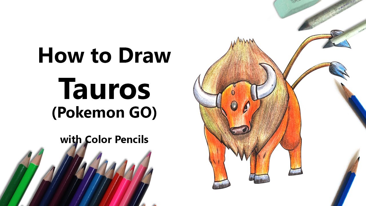 How to Draw a Tauros from Pokemon GO with Color Pencils [Time Lapse ...